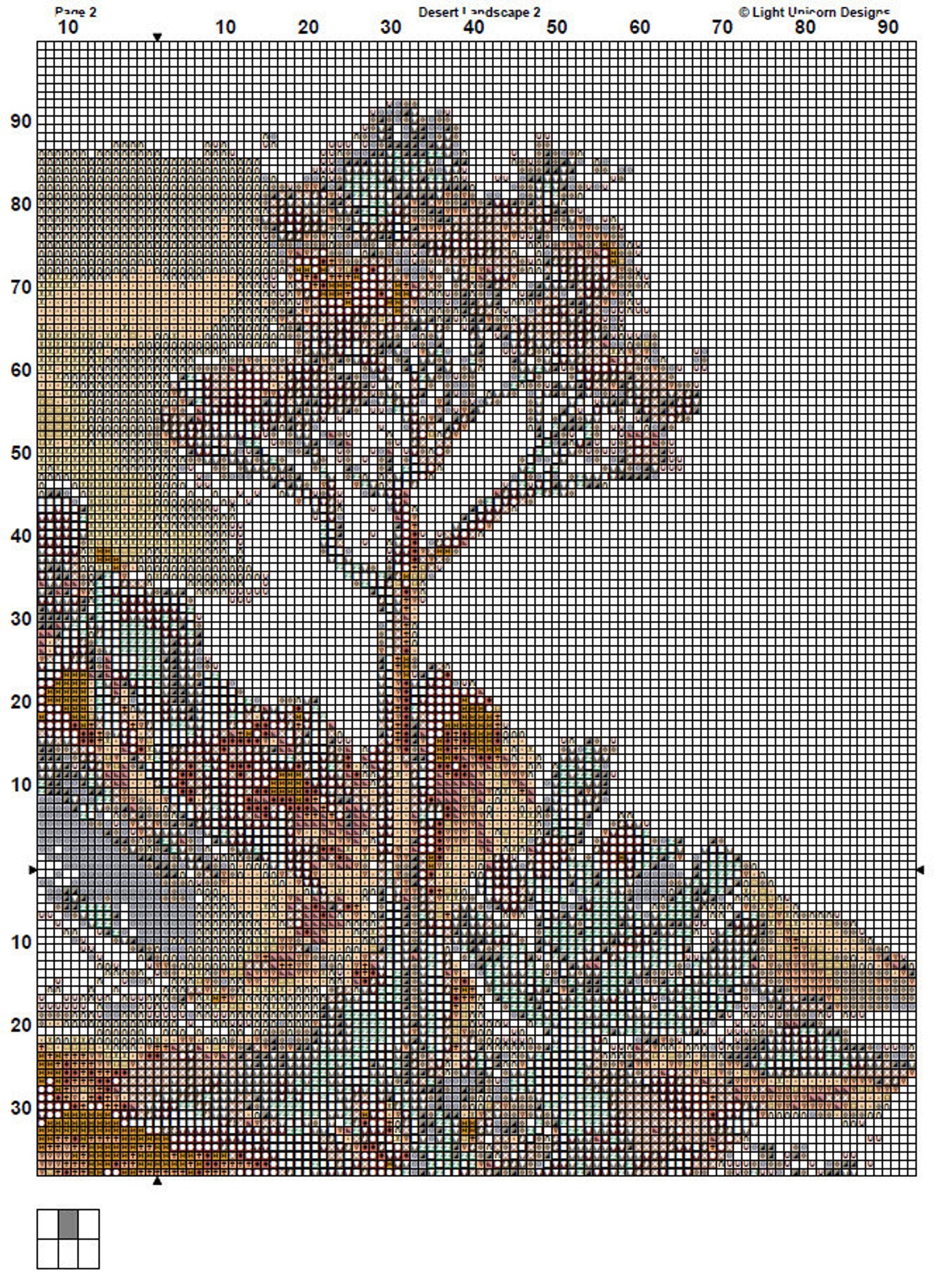 Desert Landscape Cross Stitch Pattern 2 Instant PDF Download - Warm and ...