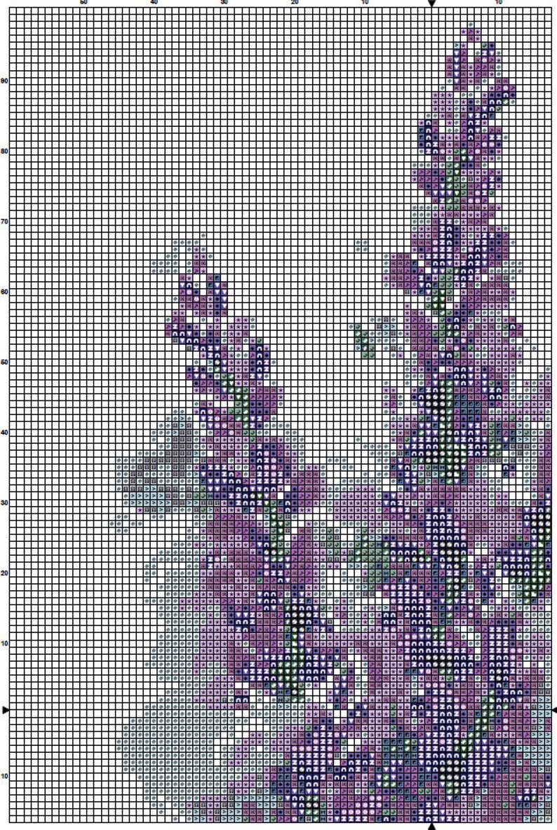 Lavender Cross Stitch Pattern 6 Instant PDF Download Flower | Etsy