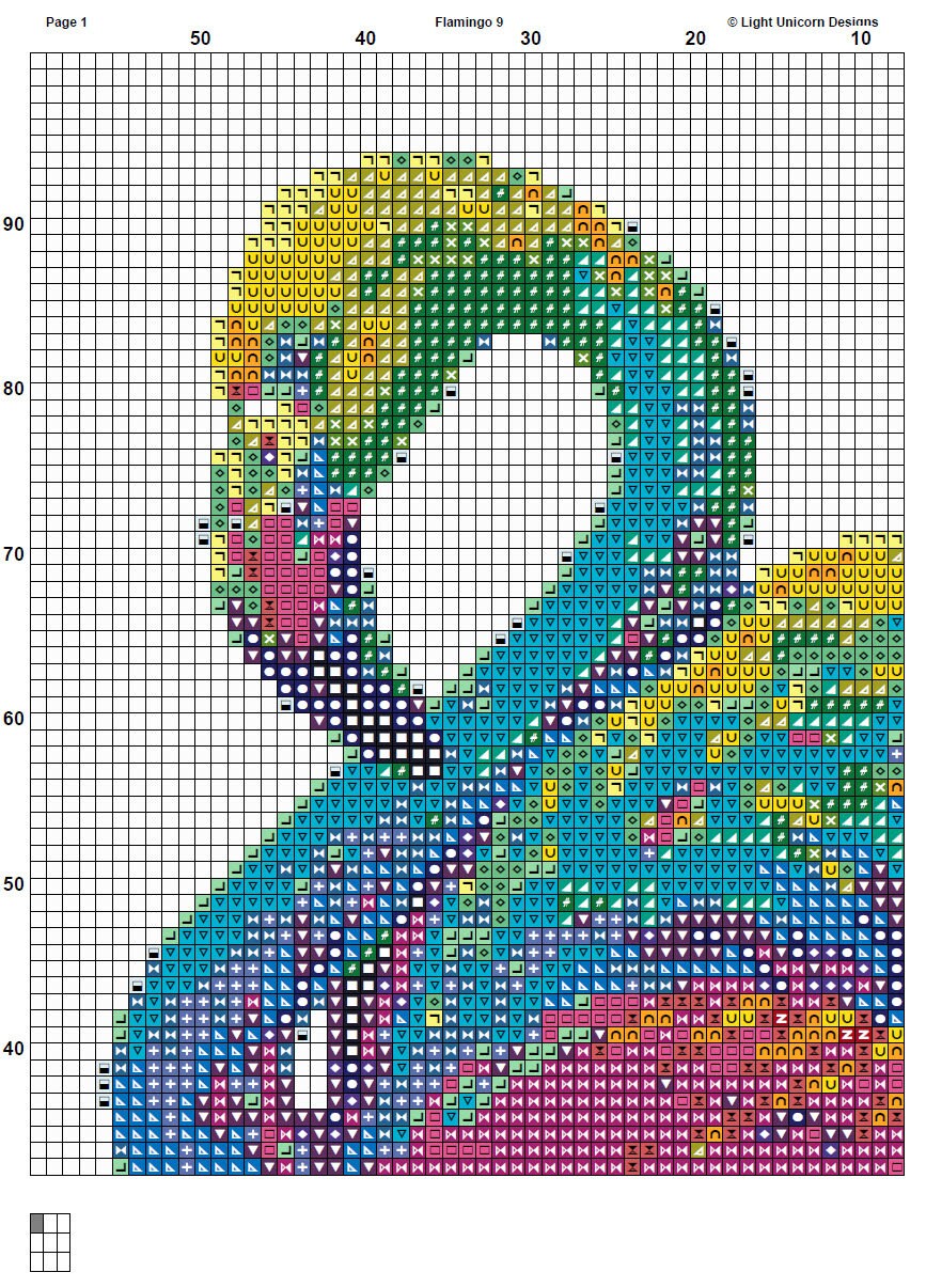Flamingo Cross Stitch Pattern 9 Instant PDF Download - Flamingo ...