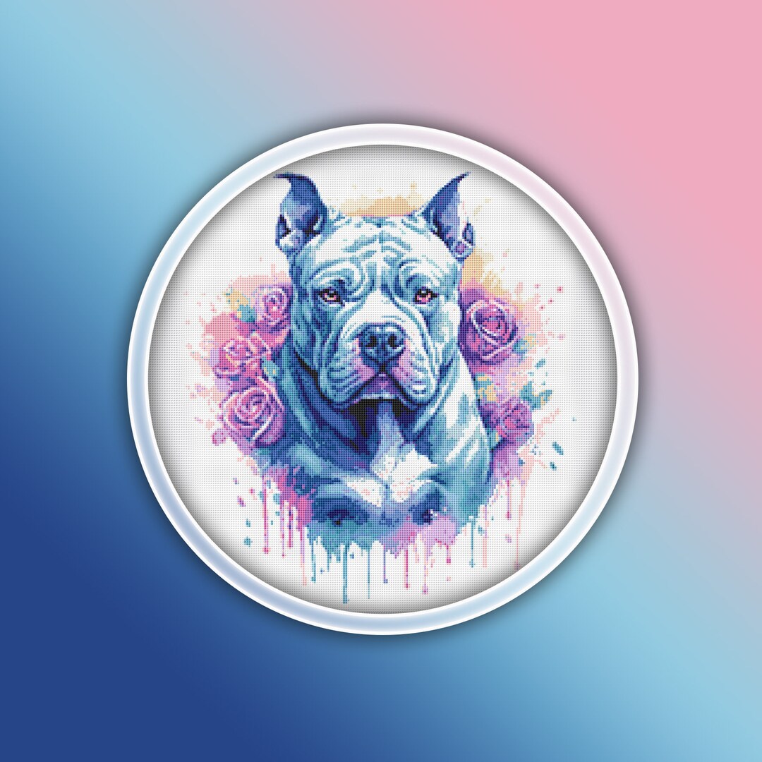 Pitt Bull Cross Stitch Pattern 1 Instant PDF Download - Pitbull Dog ...