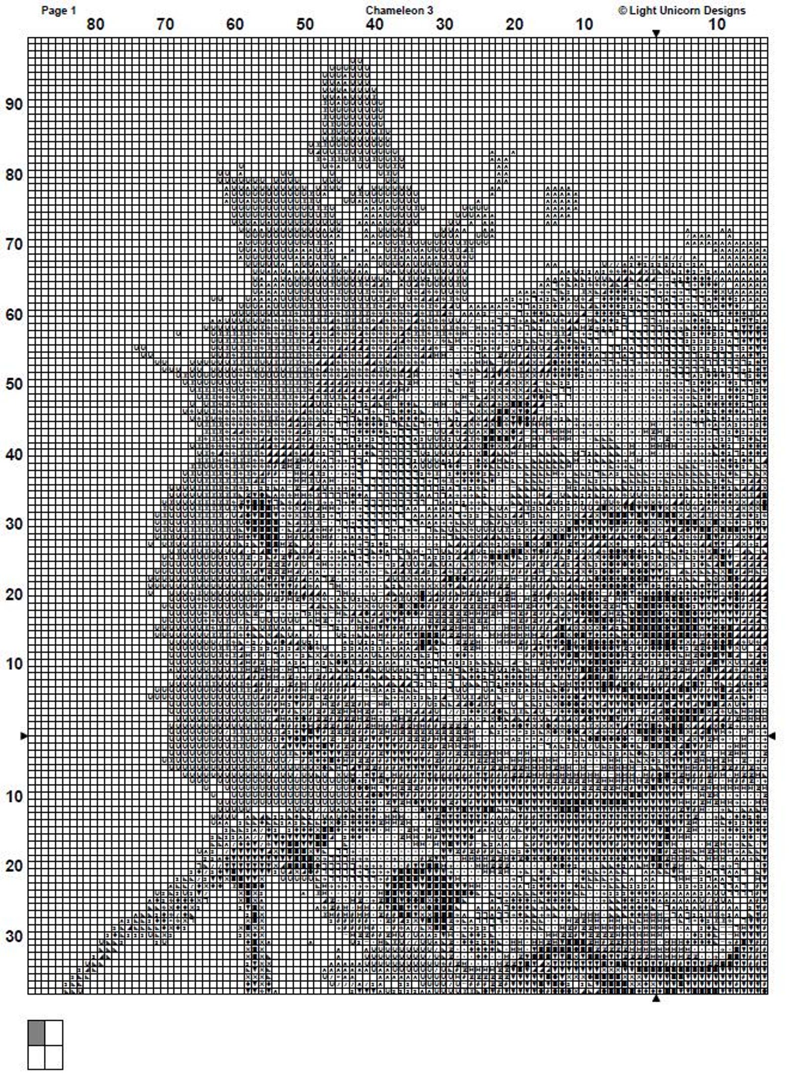 Chameleon Cross Stitch Pattern 3 Instant PDF Download - Chameleon ...