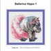 Ballerina Hippo Cross Stitch Pattern 1 Instant PDF Download Hippo Watercolor Cross Stitch ...