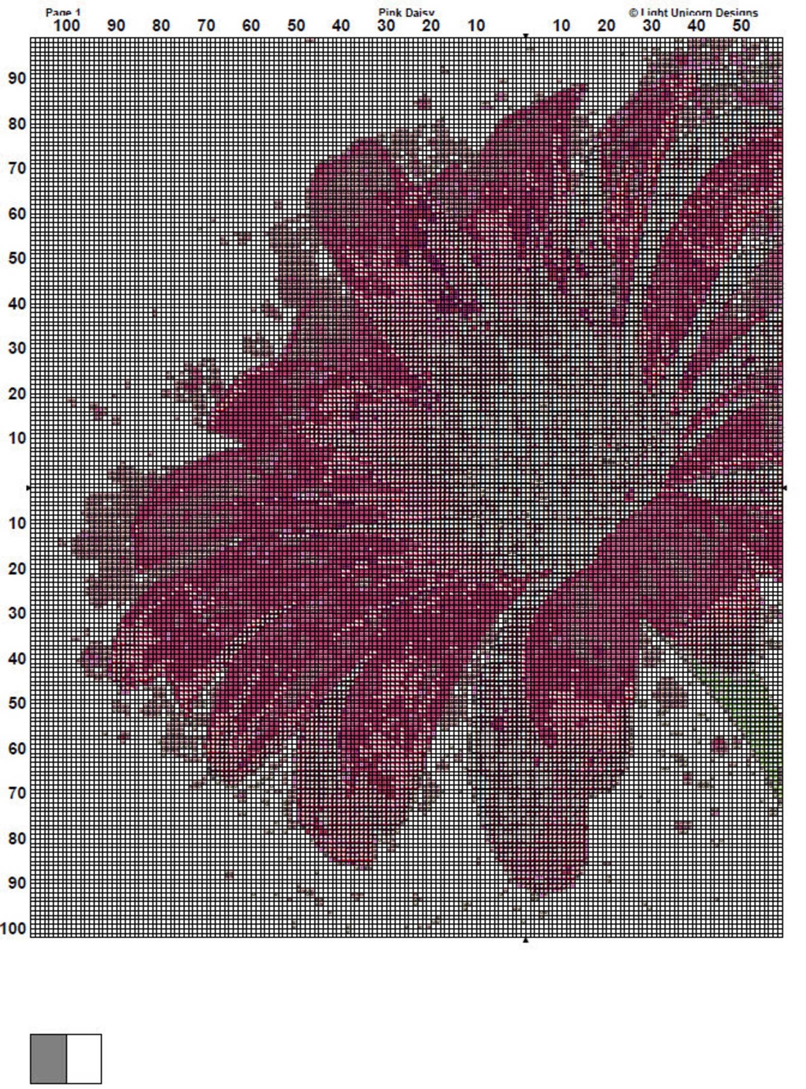 Pink Daisy Cross Stitch Pattern Instant PDF Download - Pink Daisy ...