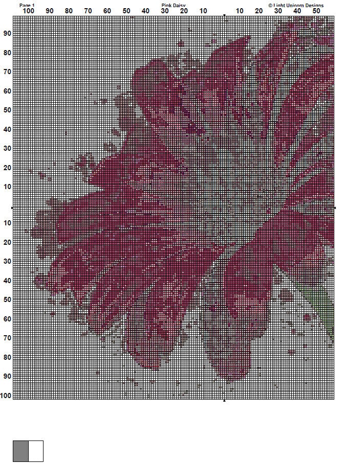 Pink Daisy Cross Stitch Pattern Instant PDF Download - Pink Daisy ...