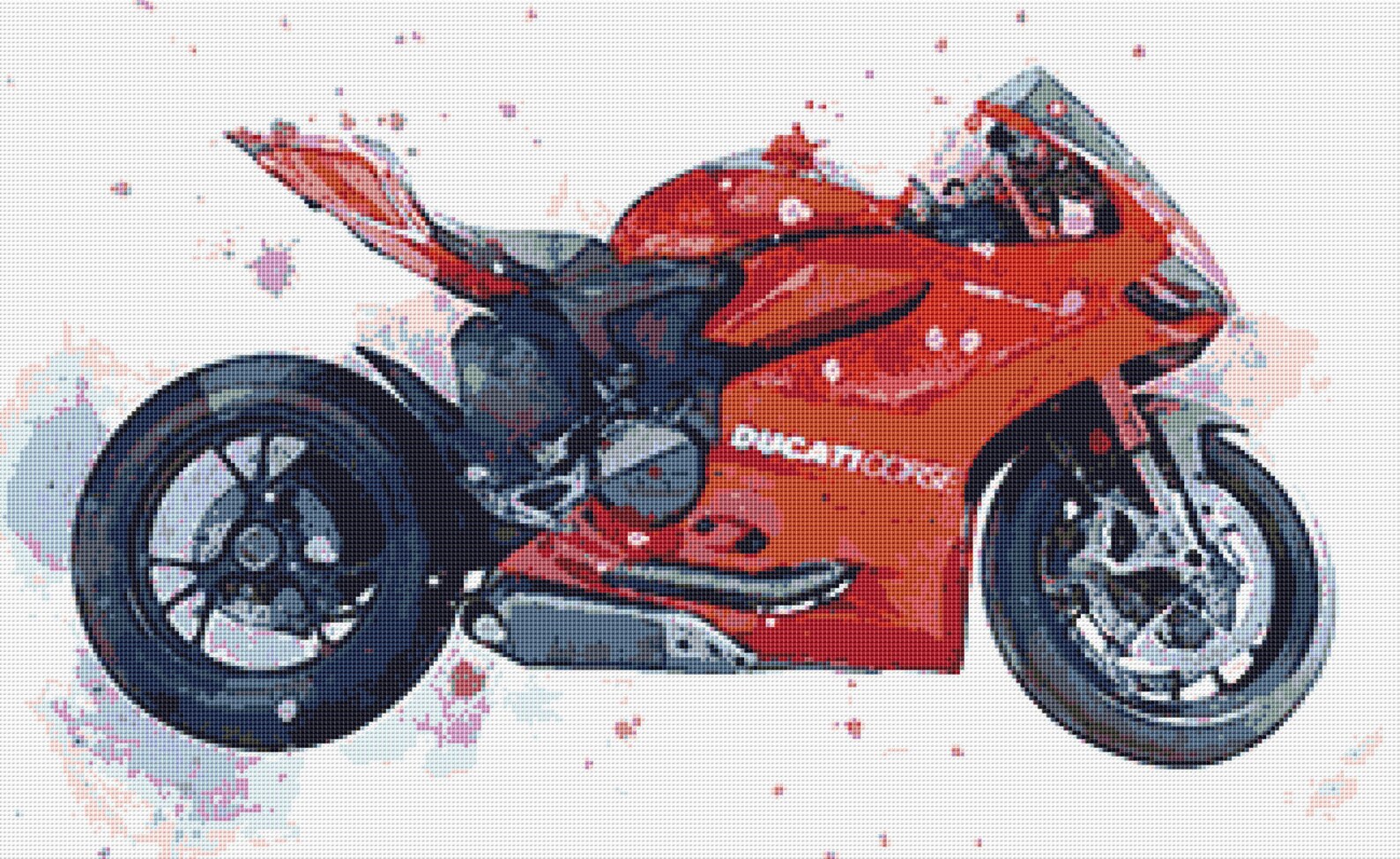 Ducati Motorcycle Cross Stitch Pattern 1 Instant PDF Download - Etsy