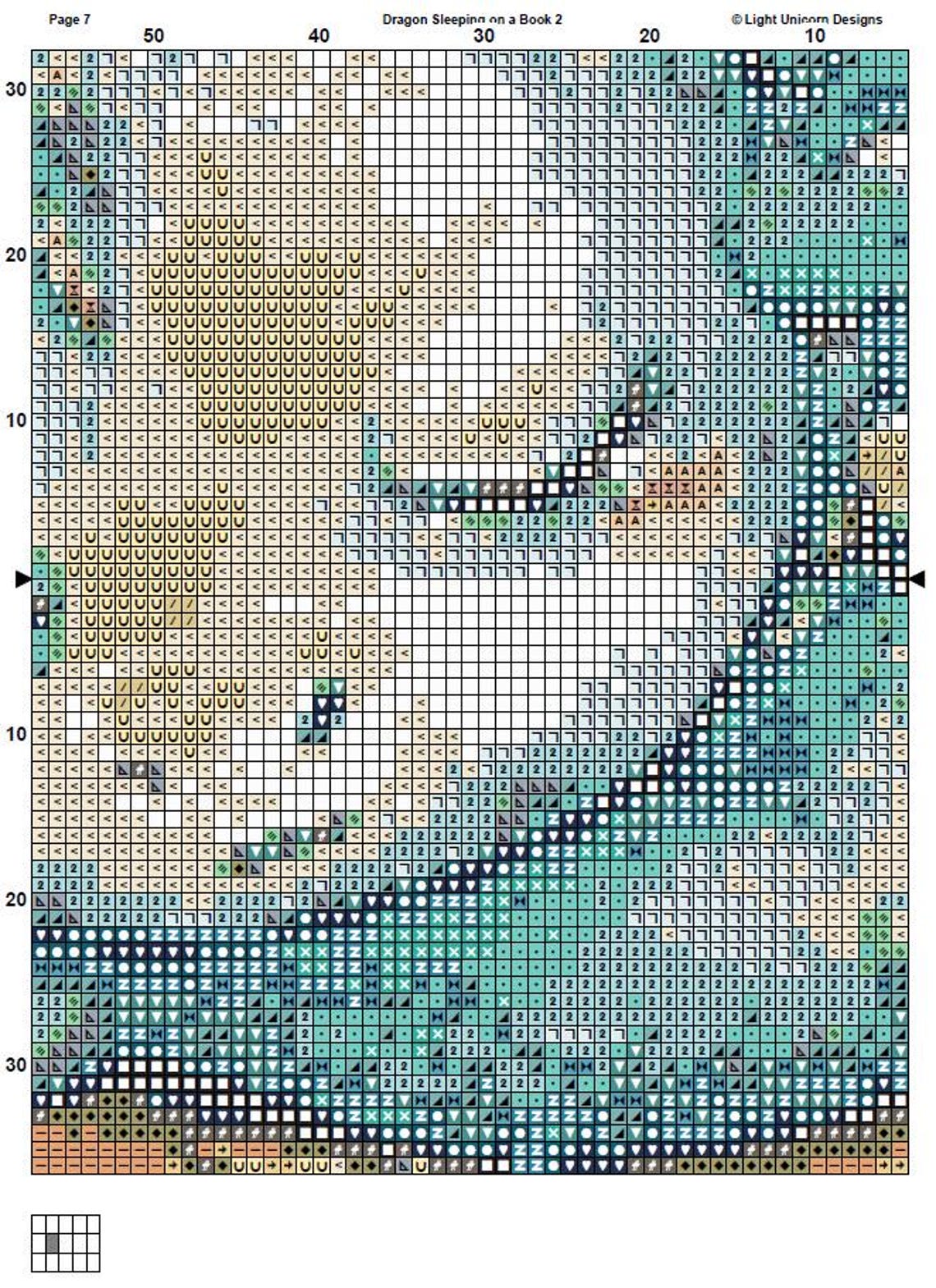 Dragon Sleeping on a Book Cross Stitch Pattern 2 Instant PDF Download ...