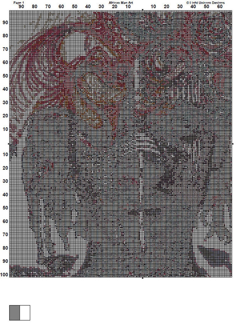 African Man Art Cross Stitch Pattern 1 Instant PDF Download - Black Man ...