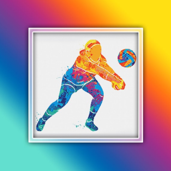 Volleyball Player Cross Stitch Pattern Instant Download | Etsy