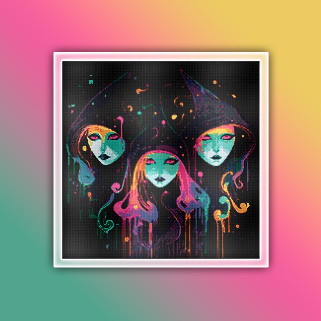 Three Witches Cross Stitch Pattern 5 Instant PDF Download - Woman ...