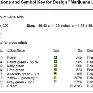 Marijuana Leaf Cross Stitch Pattern Instant PDF Download - Etsy