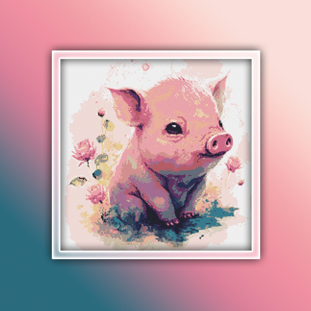 Pig Cross Stitch Pattern 12 Instant PDF Download - Potbelly Pig ...
