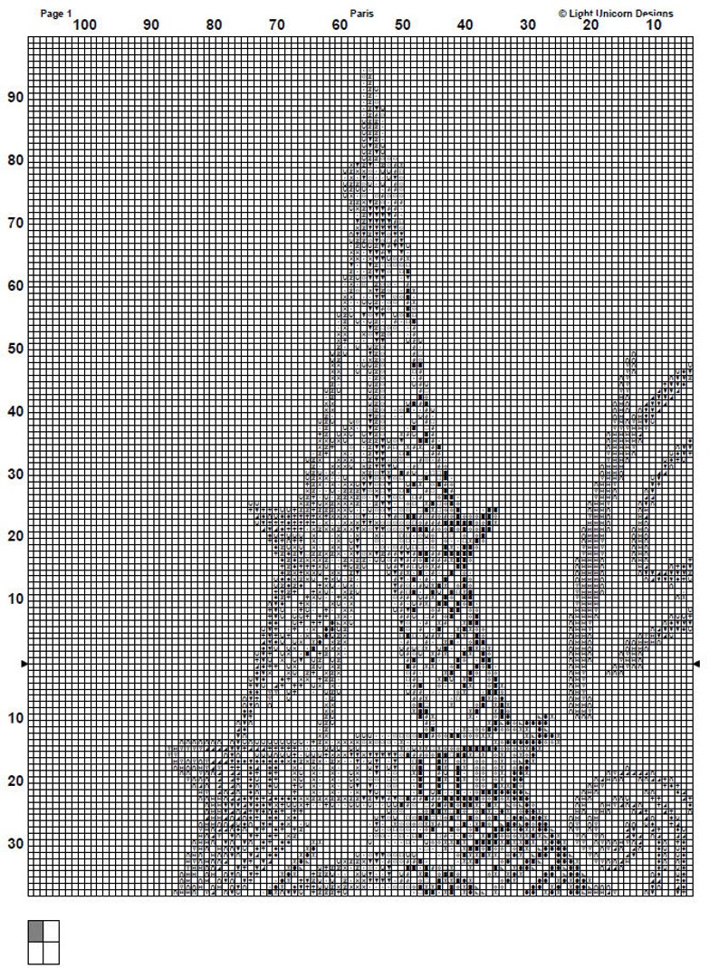 Paris Cross Stitch Pattern 1 Instant PDF Download - Eiffel Tower ...