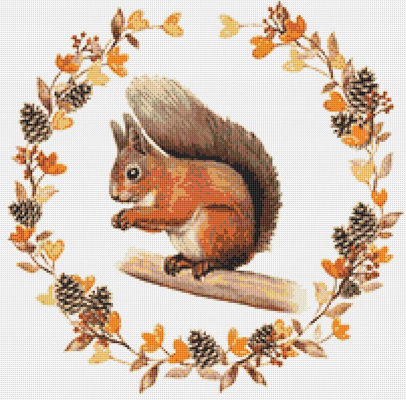 Red Squirrel Cross Stitch Pattern Instant PDF Download - Etsy