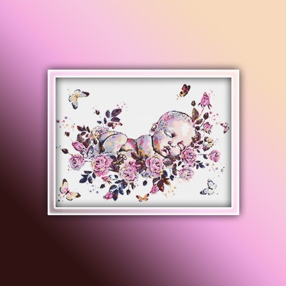 Baby Sleeping Cross Stitch Pattern Instant PDF Download New | Etsy