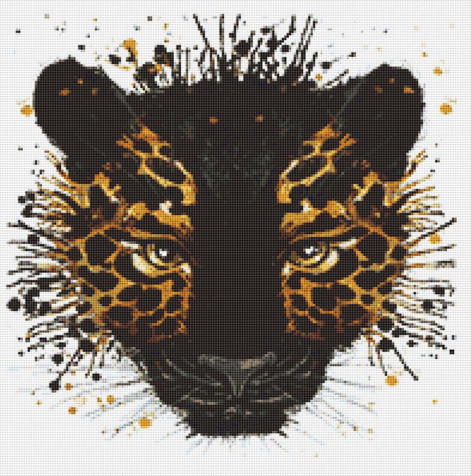 Black Leopard Cross Stitch Pattern 2 Instant PDF Download - Etsy