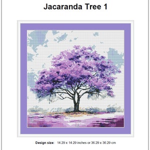 Jacaranda Tree Cross Stitch Pattern 1 Instant PDF Download | Purple ...