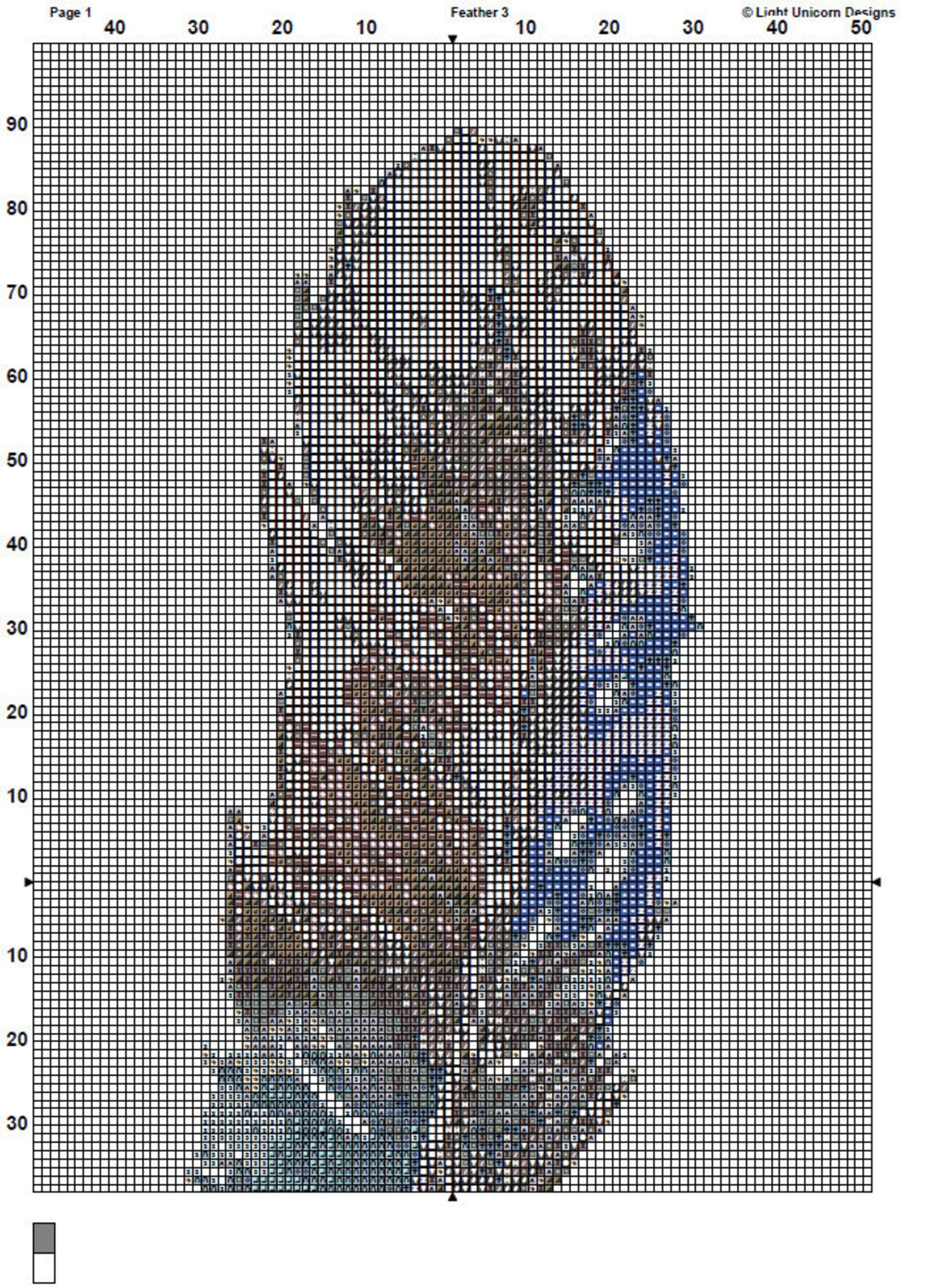 Feather Cross Stitch Pattern 3 Instant PDF Download- Feather Watercolor ...