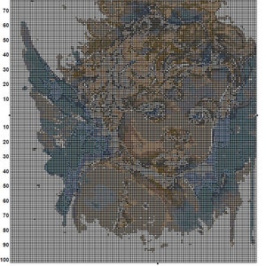 Cherub Cross Stitch Pattern 1 Instant PDF Download - Angel Watercolor ...
