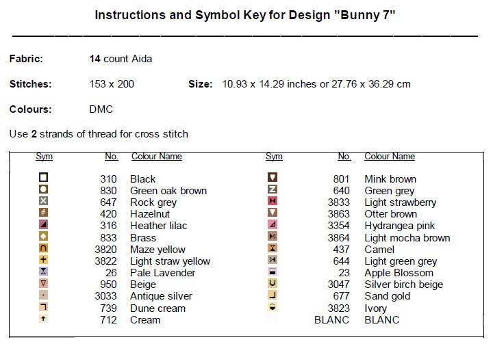 Bunny Cross Stitch Pattern 7 Instant Download Instant PDF - Etsy