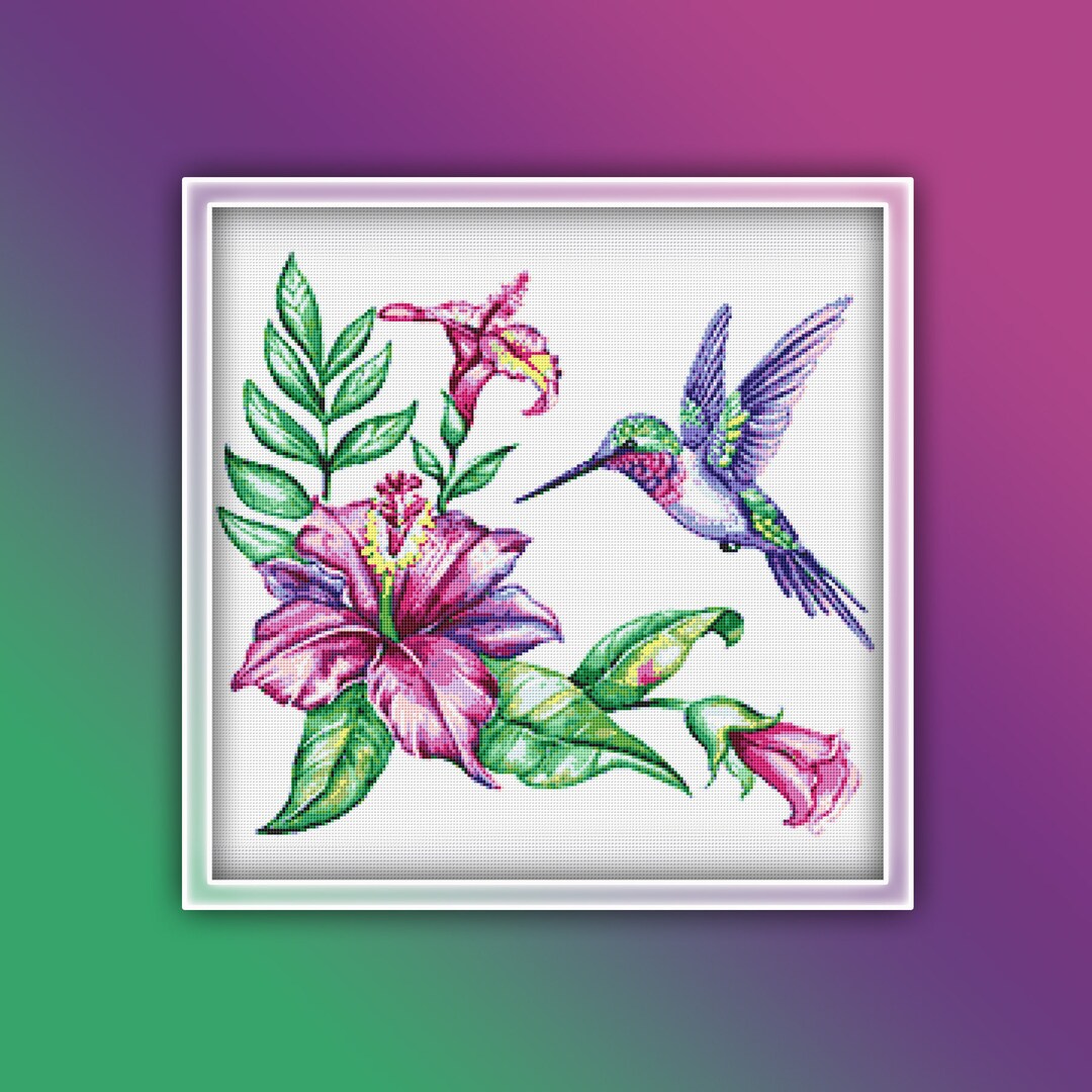 Hummingbird Cross Stitch Pattern 26 Instant PDF Download - Hummingbird ...