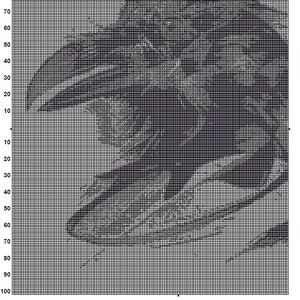 Raven Cross Stitch Pattern 1 Instant PDF Download - Crow Watercolor ...