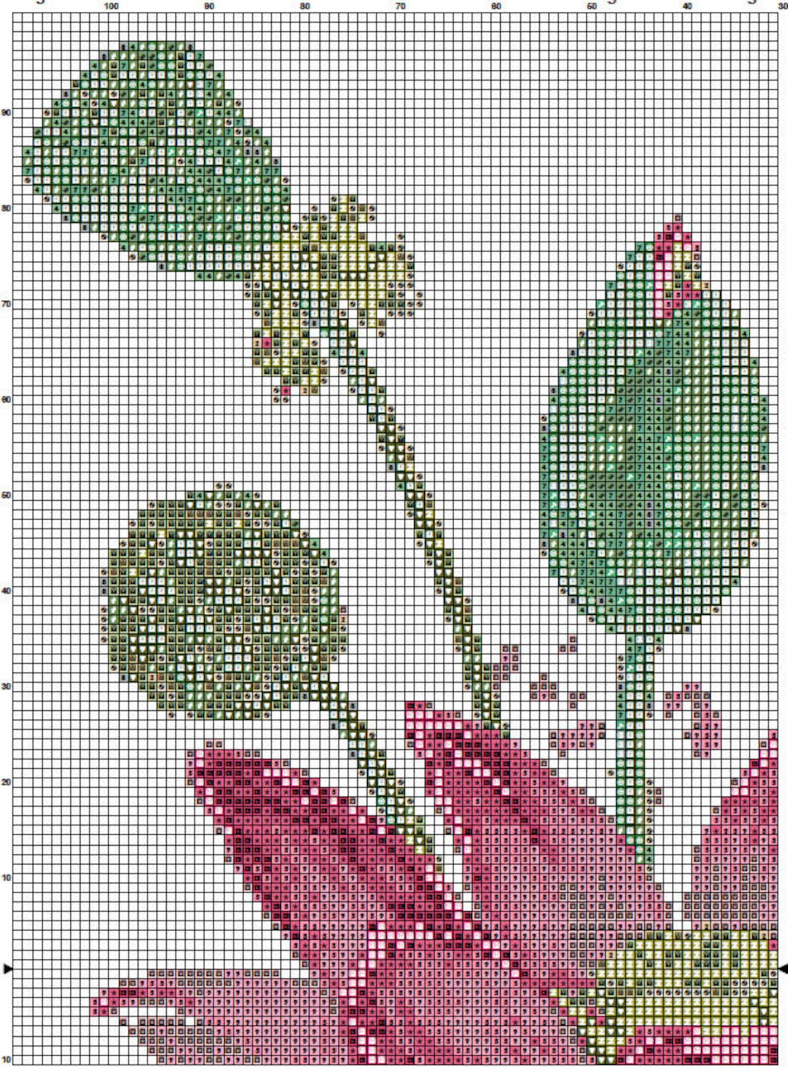 Lotus Cross Stitch Pattern 1 Instant PDF Download Lotus - Etsy
