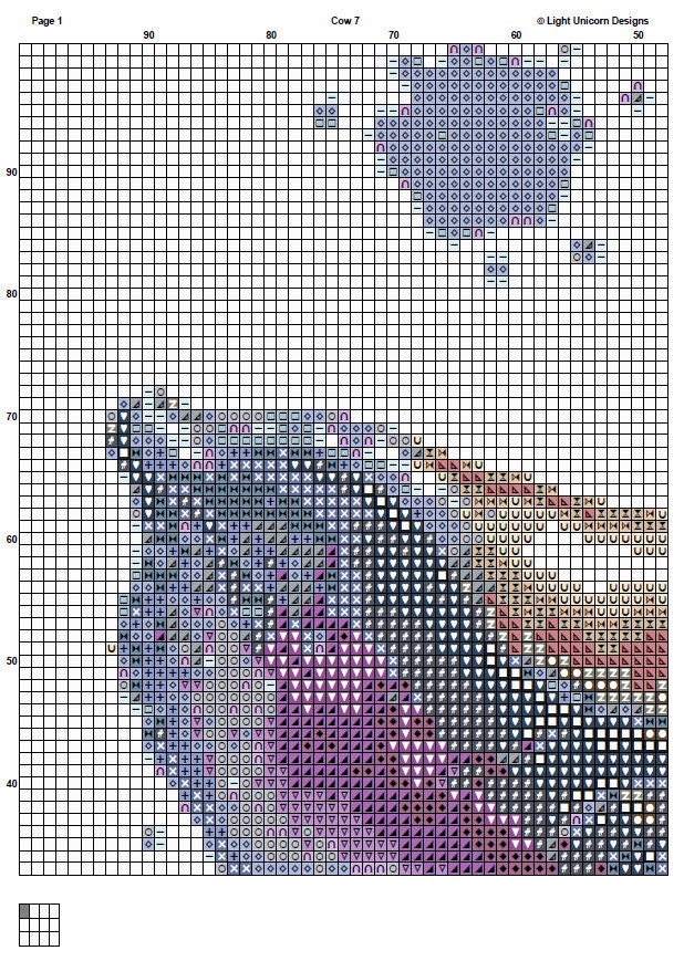 Cow Cross Stitch Pattern 7 Instant PDF Download - Cow Watercolor Cross ...