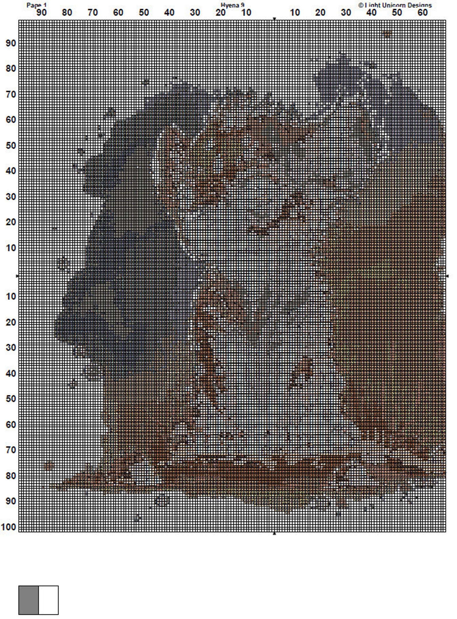 Hyena Cross Stitch Pattern 9 Instant PDF Download - Baby Hyena ...