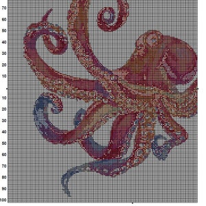 Octopus Cross Stitch Pattern 3 Instant PDF Download - Octopus ...