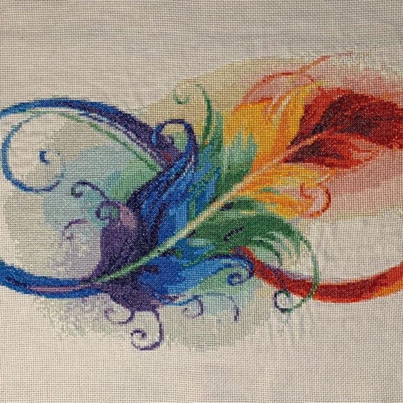 Infinity Feather Cross Stitch Pattern 1 Instant PDF Download - Etsy