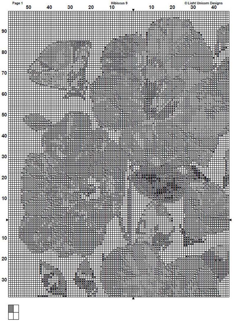 Hibiscus Cross Stitch Pattern 9 Instant PDF Download - Tropical Flower ...