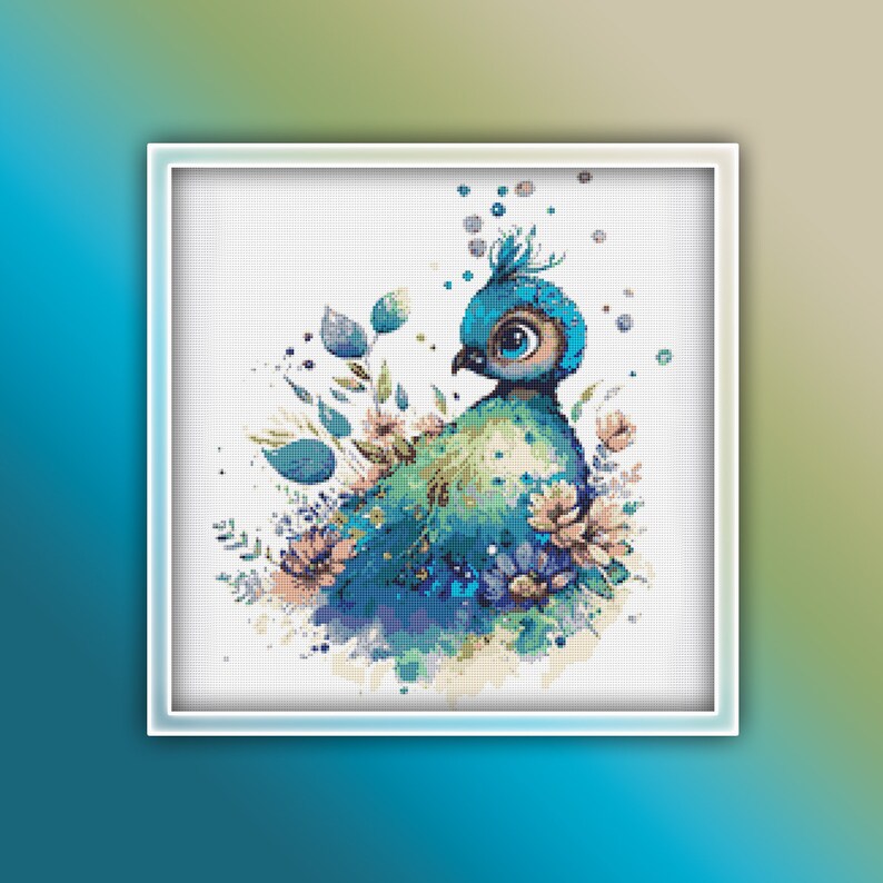 Peacock Cross Stitch Pattern 2 Instant PDF Download Peacock - Etsy
