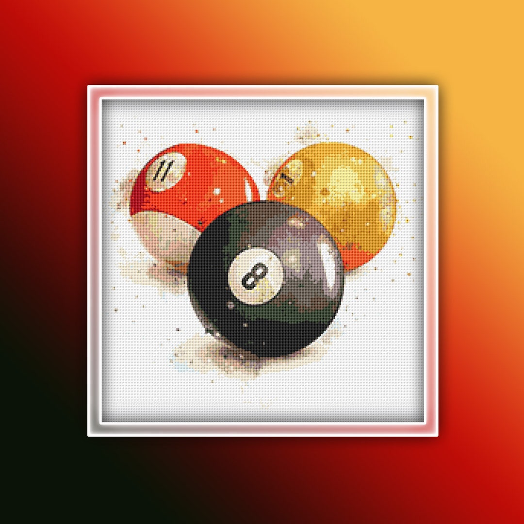 Pool Balls Cross Stitch Pattern Instant Download Instant PDF Download ...