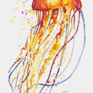 Jellyfish Cross Stitch Pattern 4 Instant PDF Download Sea - Etsy