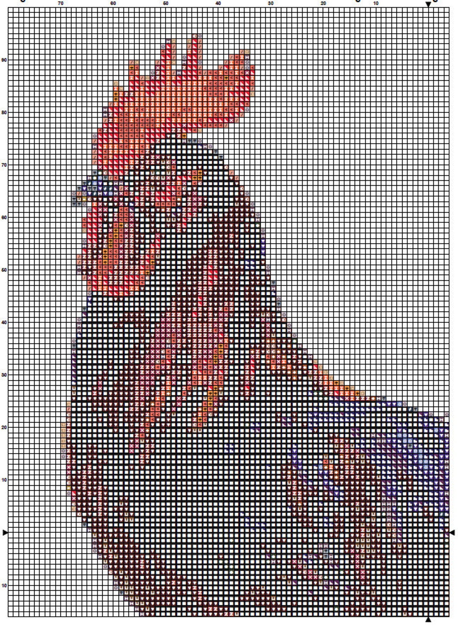 Chicken Cross Stitch Pattern 1 Instant PDF Download Rooster - Etsy