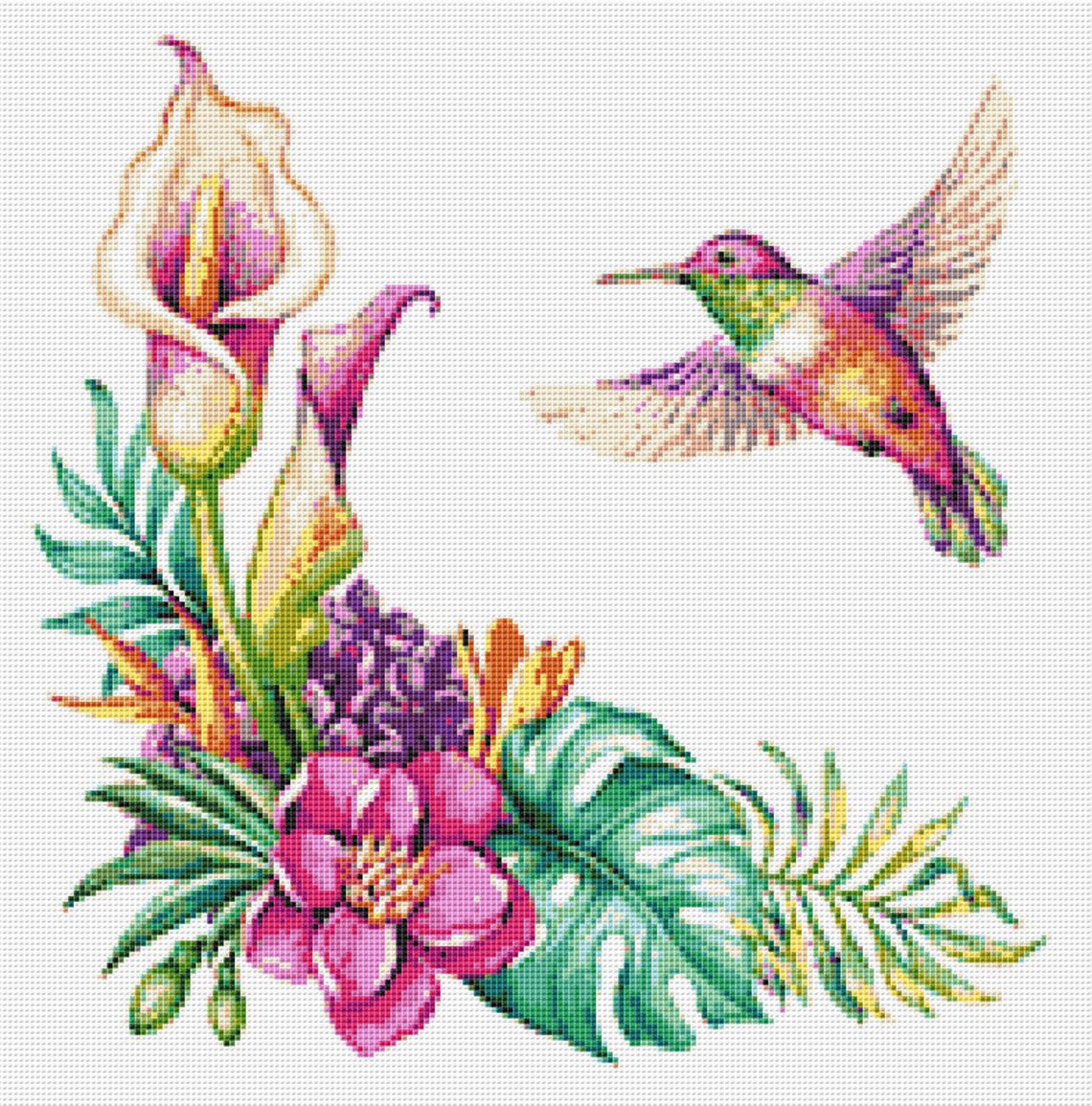 Hummingbird Cross Stitch Pattern 4 Instant PDF Download - Etsy