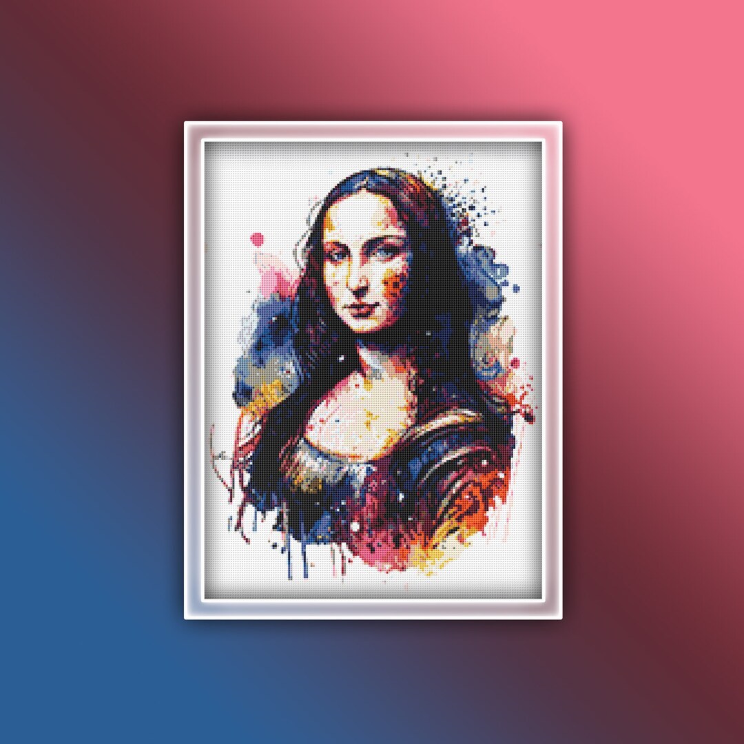 Mona Lisa Cross Stitch Pattern 1 Instant PDF Download - Leonardo Da ...