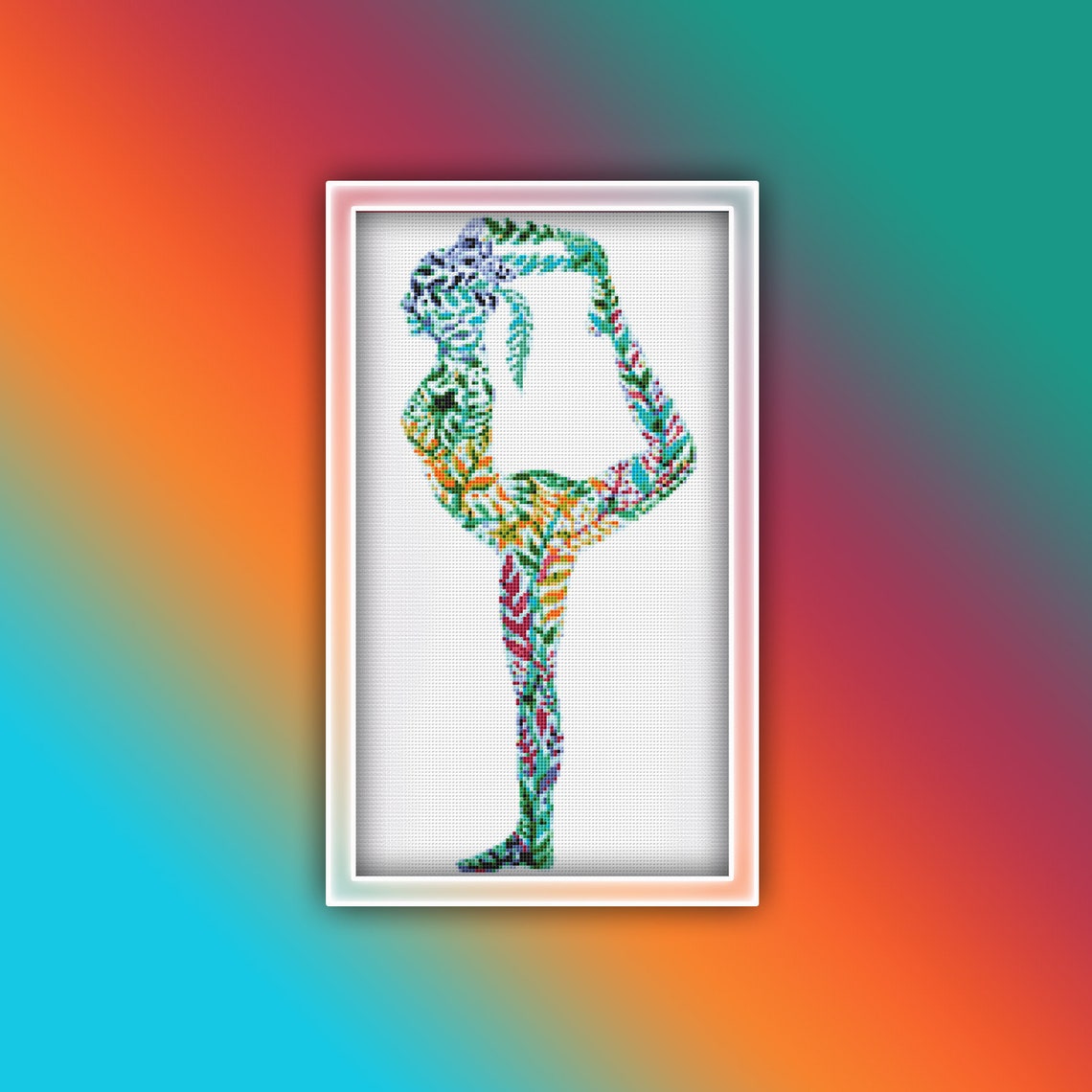 Yoga Cross Stitch Pattern 6 Instant PDF Download Yoga | Etsy