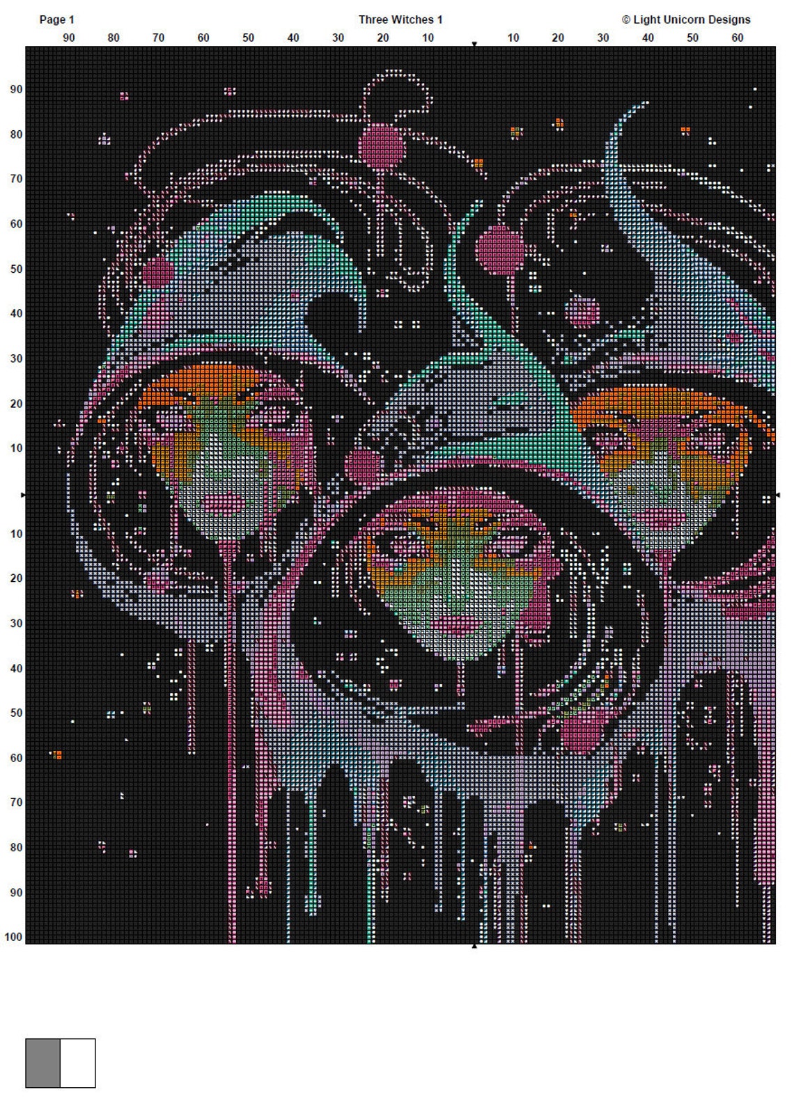 Three Witches Cross Stitch Pattern 1 Instant PDF Download - Woman ...
