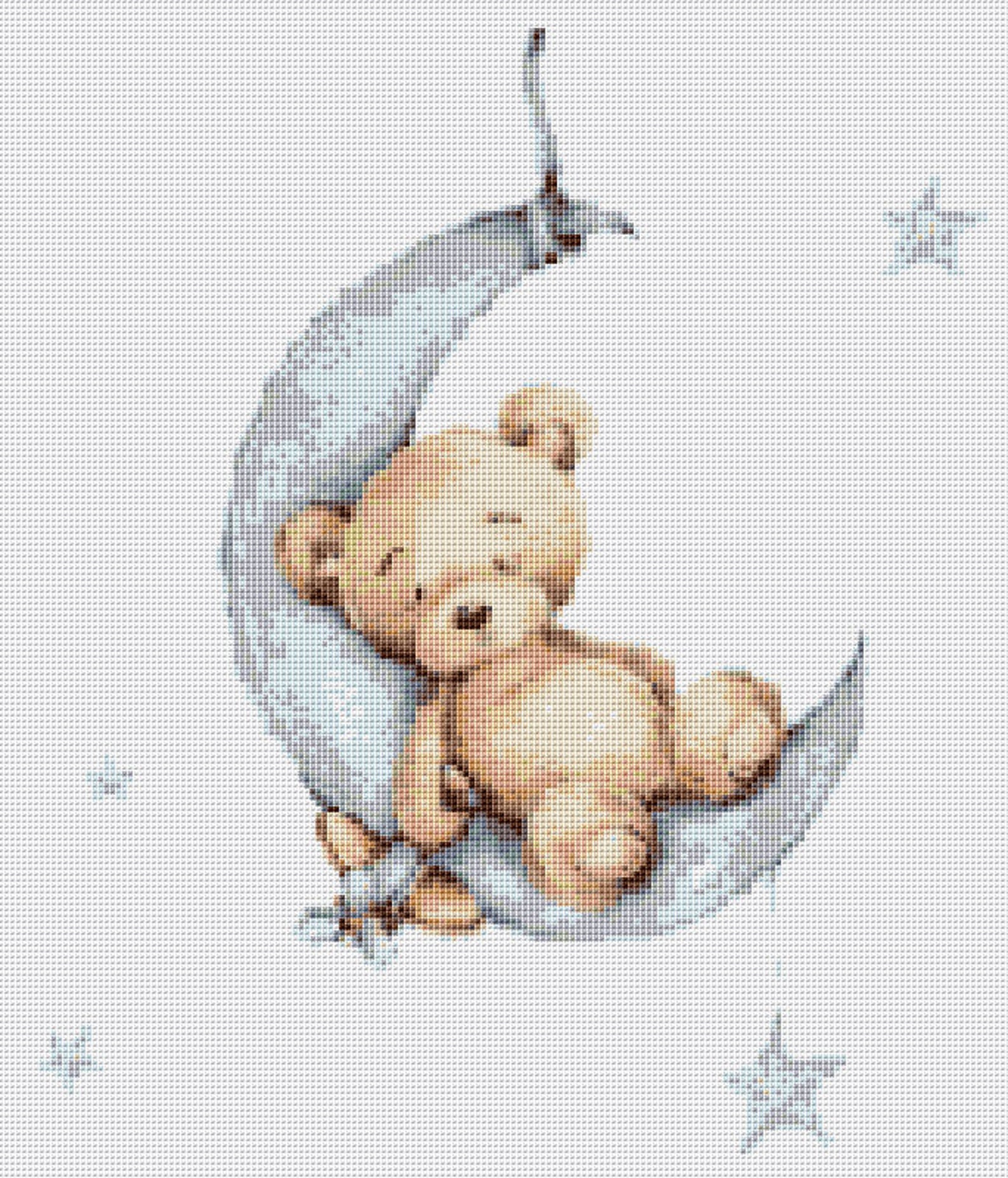 Teddy Bear Cross Stitch Pattern 1 Instant PDF Download | Etsy