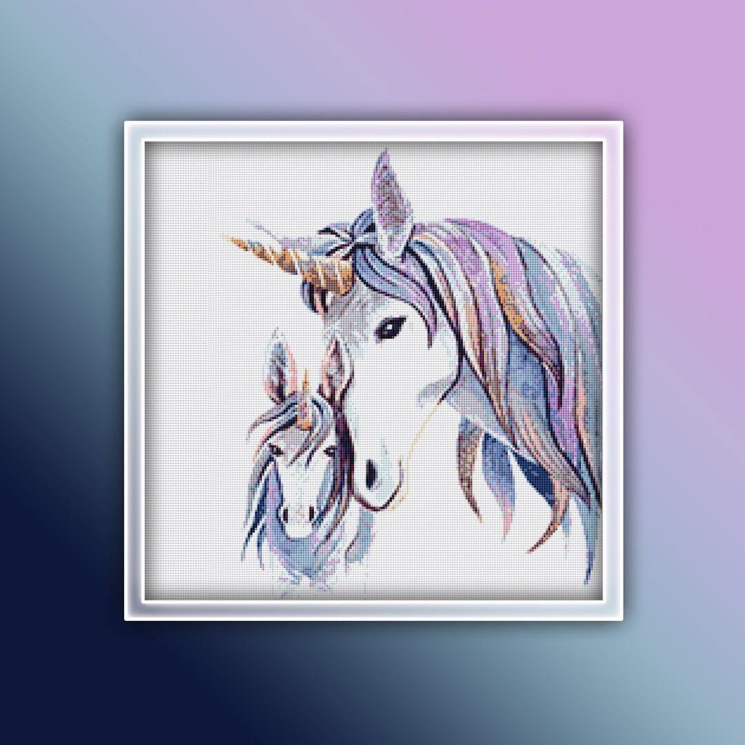 Unicorns Cross Stitch Pattern 2 Instant PDF Download - Baby Unicorn ...
