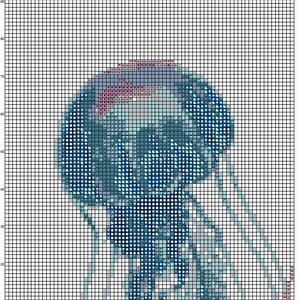 Jellyfish Cross Stitch Pattern 5 Instant PDF Download Sea - Etsy