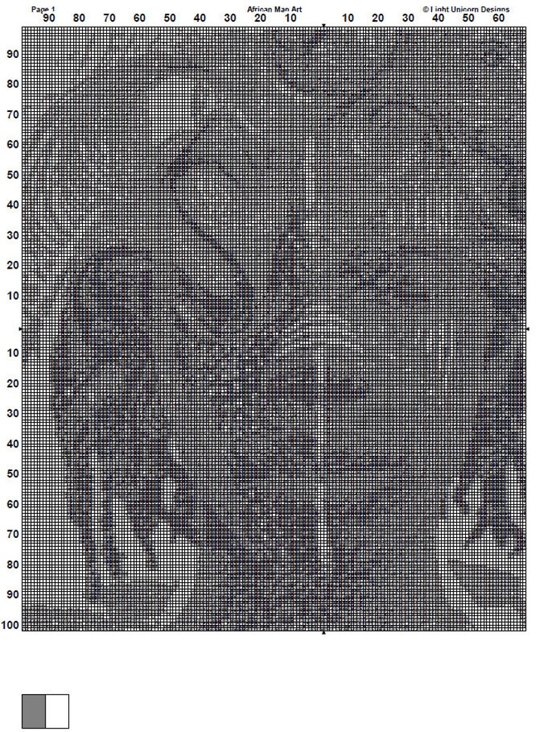 African Man Art Cross Stitch Pattern 1 Instant PDF Download - Black Man ...