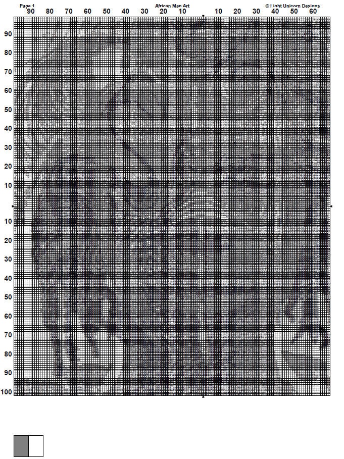 African Man Art Cross Stitch Pattern 1 Instant PDF Download - Black Man ...