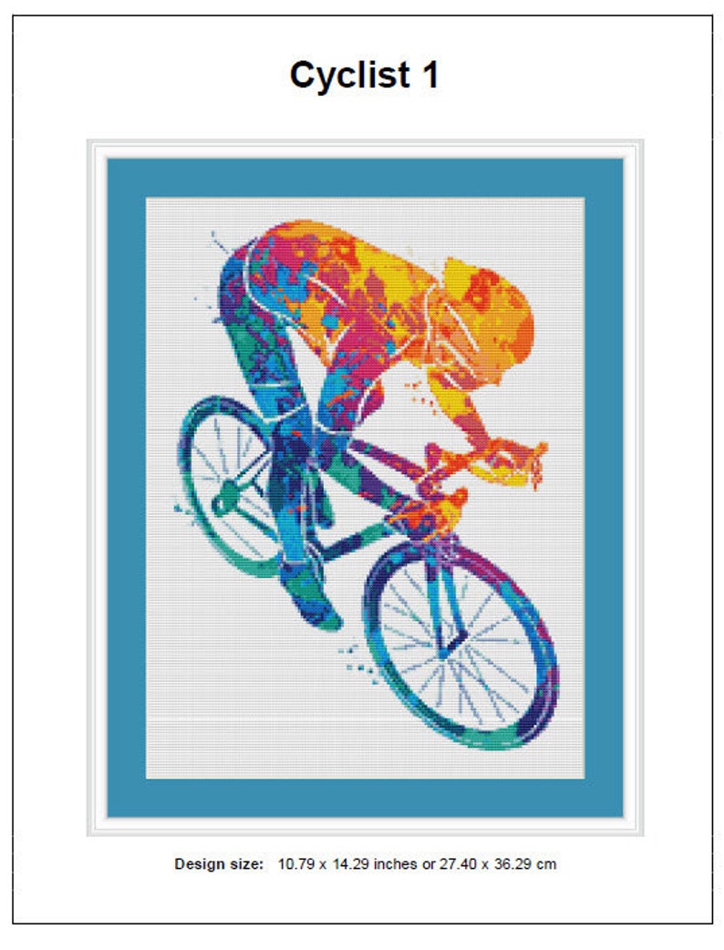 Cyclist Cross Stitch Pattern 1 Instant Download Instant PDF Download ...
