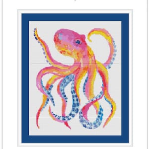Octopus Cross Stitch Pattern 2 Instant PDF Download - Octopus ...