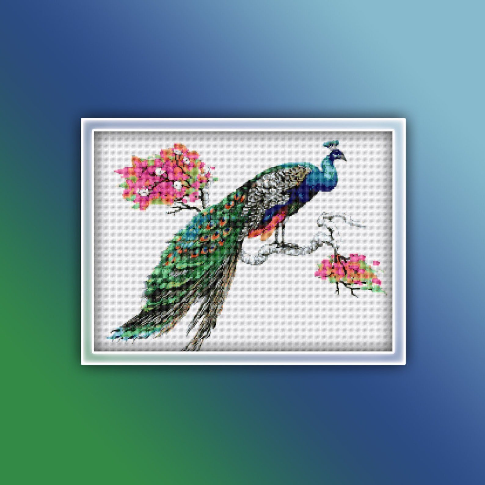 Peacock Cross Stitch Pattern 6 Instant PDF Download Peacock - Etsy