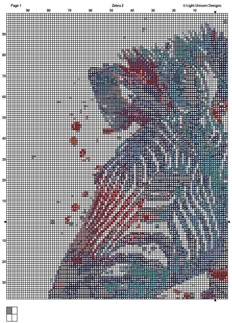 Zebra Cross Stitch Pattern 2 Instant PDF Download - Zebra Watercolor ...