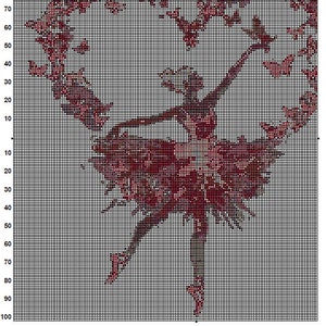 Ballerina Heart Cross Stitch Pattern 1 Instant PDF Download - Ballerina ...