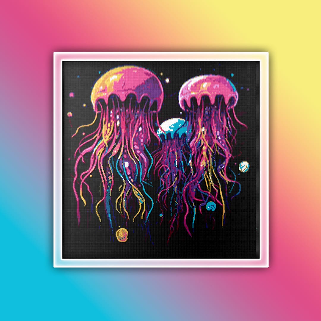 Jellyfish Cross Stitch Pattern 16 Instant PDF Download - Sea Jellies ...
